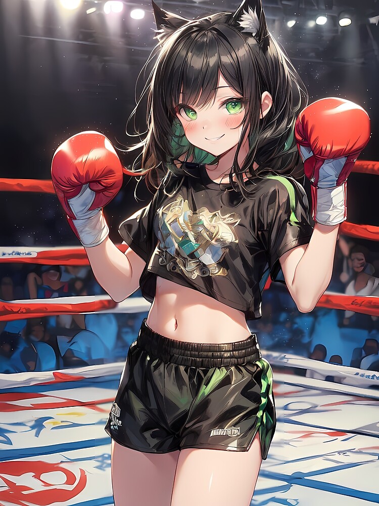 "Boxing anime girl in ring portrait art" Photographic Print for Sale by ...