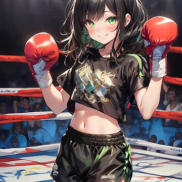 "Boxing anime girl in ring portrait art" Photographic Print for Sale by ...