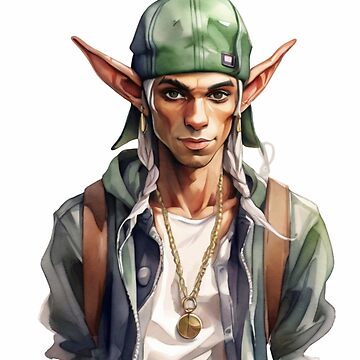 "Hip Hop Fantasy, Wood Elf" Sticker for Sale by Krieghorn | Redbubble