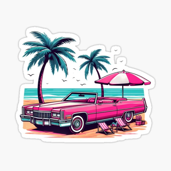 "Pink cadillac" Sticker for Sale by CogniCraft | Redbubble