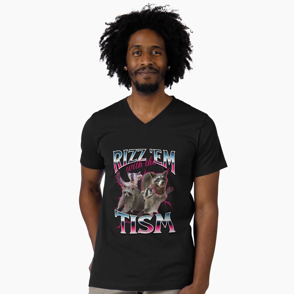 "Rizz Em With the Tism Meme - Funny Autism Racoon in vintage 90s ...