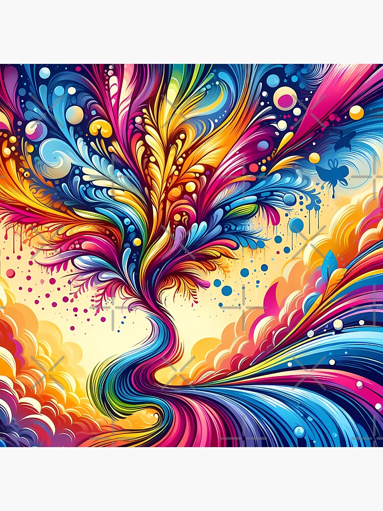 "Vivid Dreamscape: An Explosion of Psychedelic Colors" Sticker for Sale by Vitalka-uk | Redbubble