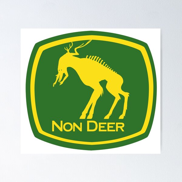"Non Deer Yellow Text in Box" Poster for Sale by BenFunk | Redbubble
