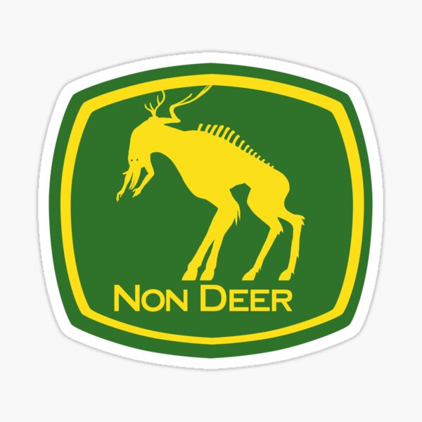 "Non Deer Yellow Text in Box" Sticker for Sale by BenFunk | Redbubble