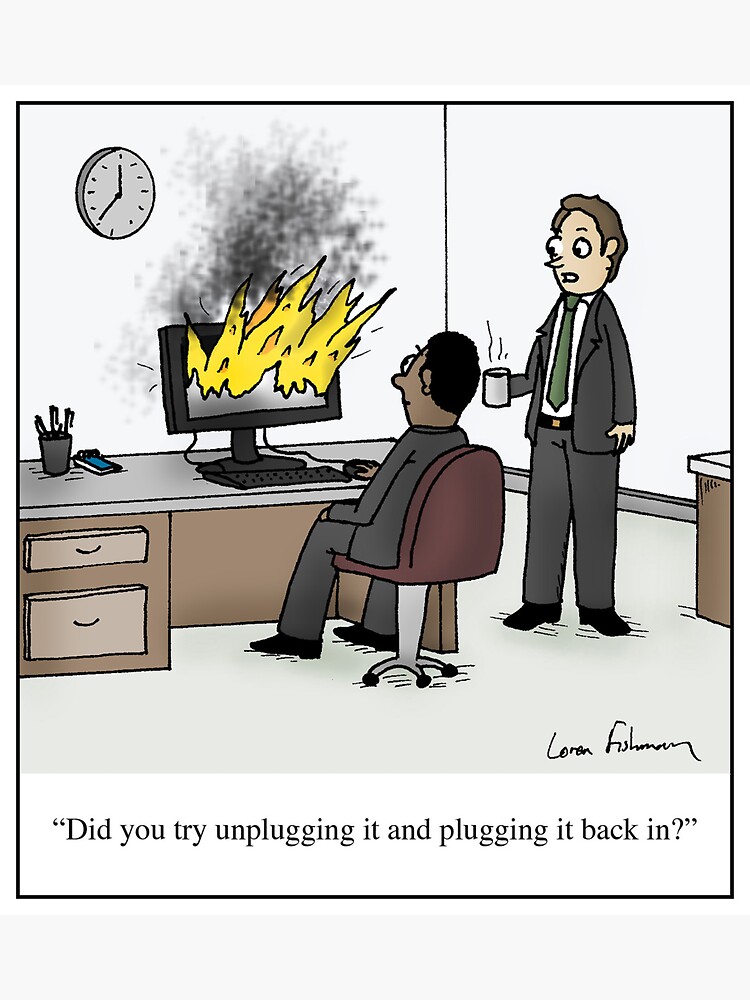 "Tech Support Cartoon" Sticker for Sale by HumoresqueToons | Redbubble