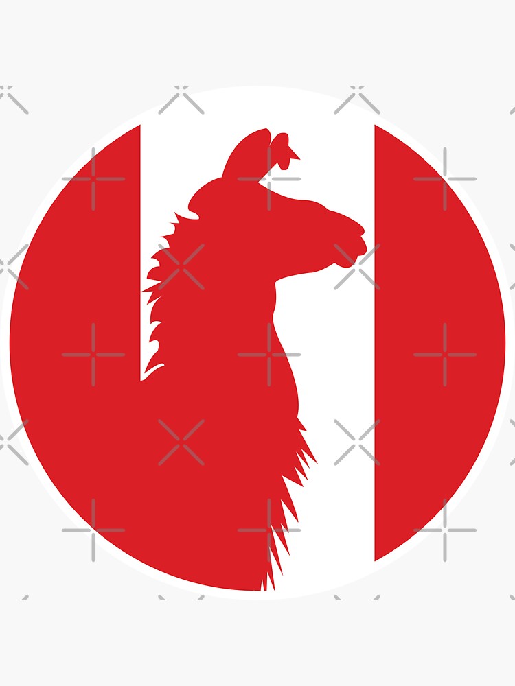 "Peru Llama Alpaca Peruvian National Animal Flag" Sticker for Sale by ...