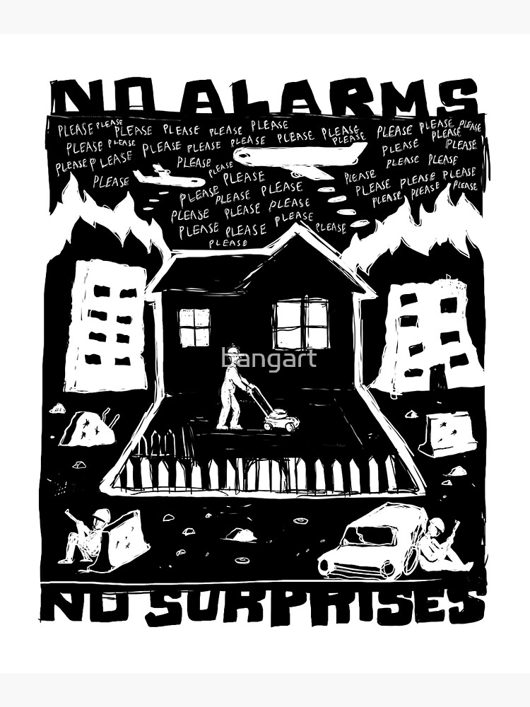 "No Surprises Illustrated Lyrics" Poster for Sale by bangart | Redbubble