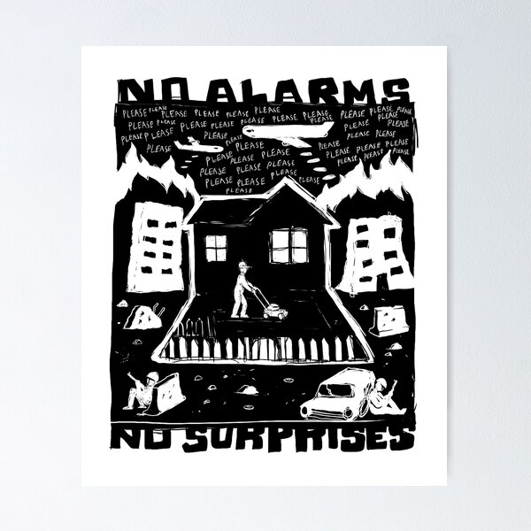 "No Surprises Illustrated Lyrics" Poster for Sale by bangart | Redbubble