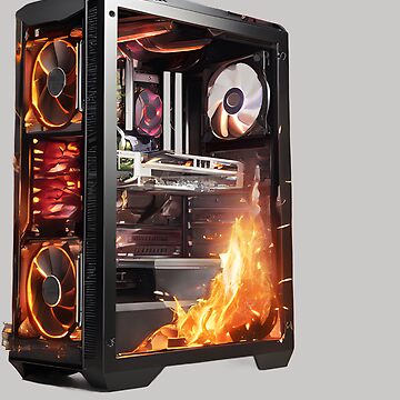 "Flaming PC" Sticker for Sale by Vigrid-Gaming | Redbubble