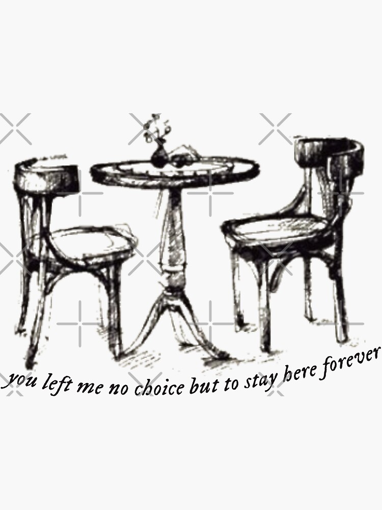 "right where you left me" Sticker for Sale by Karlee Mathena | Redbubble