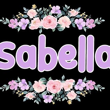 "Purple Flower Isabella Name Label (Black)" Sticker for Sale by ...