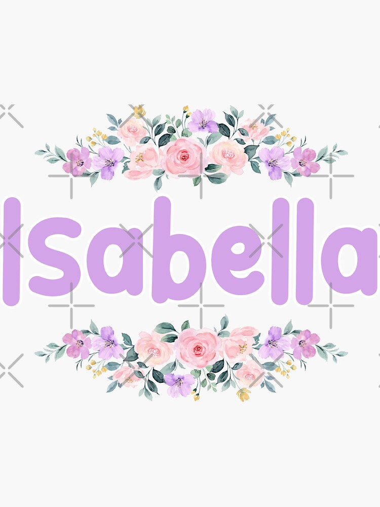 "Purple Flower Isabella Name Label " Sticker for Sale by NormadWorld ...