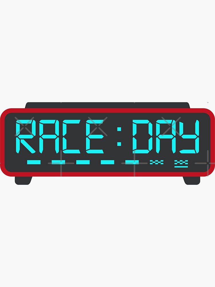 "F1 Race Day Digital Alarm Clock Design" Sticker for Sale by David ...
