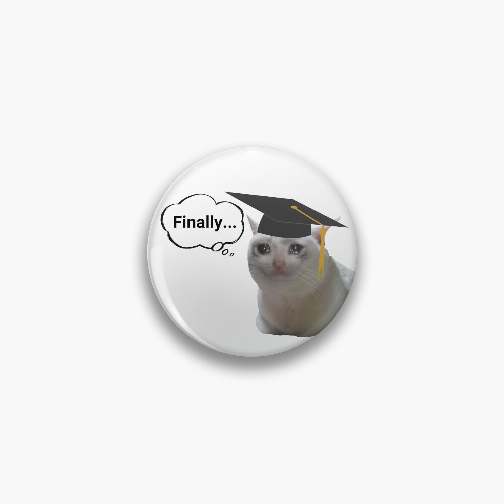 "Cat Finally Graduated | Emotional Cat - Funny Cat Meme" Sticker for ...