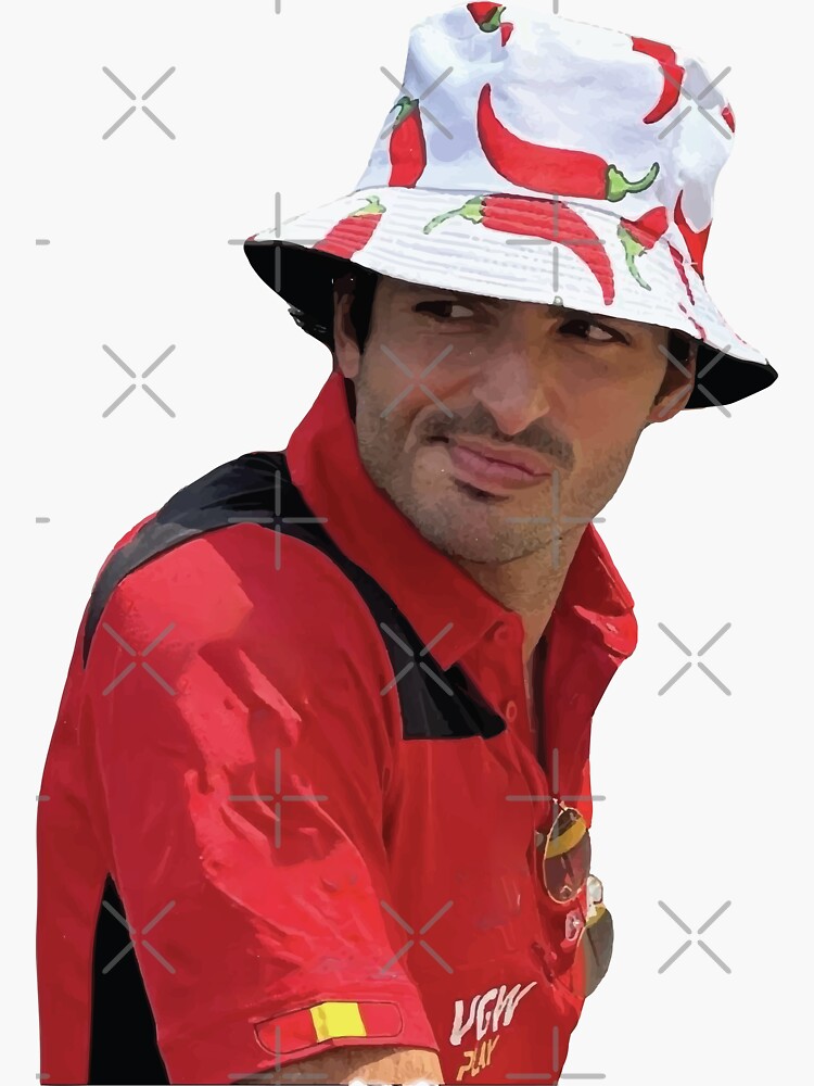 "Carlos Sainz Chilli Bucket Hat Scuderia F1 Driver" Sticker for Sale by ...