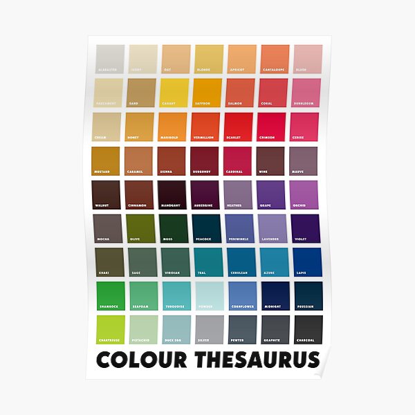 "Colour Thesaurus: Rainbow Edition" Poster for Sale by paisleyday ...