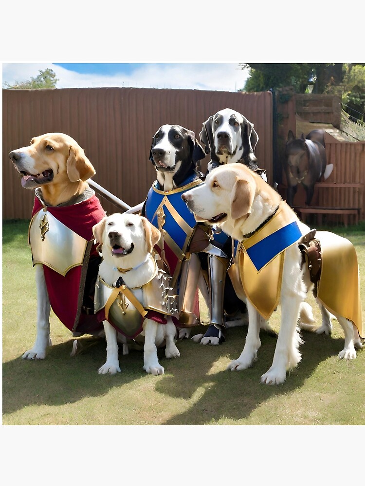 "Medieval Knights and Hounds - Canine Crusaders in Shining Armor" Art ...