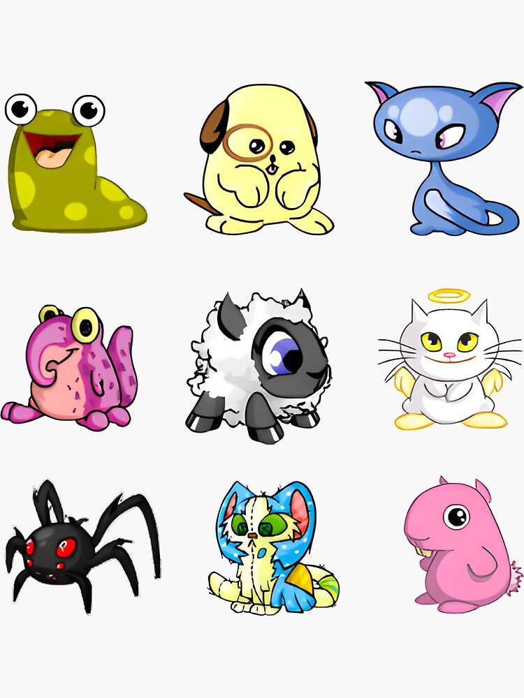 "Neopets PetPet Sticker 9-Pack" Sticker for Sale by babyemmielou ...