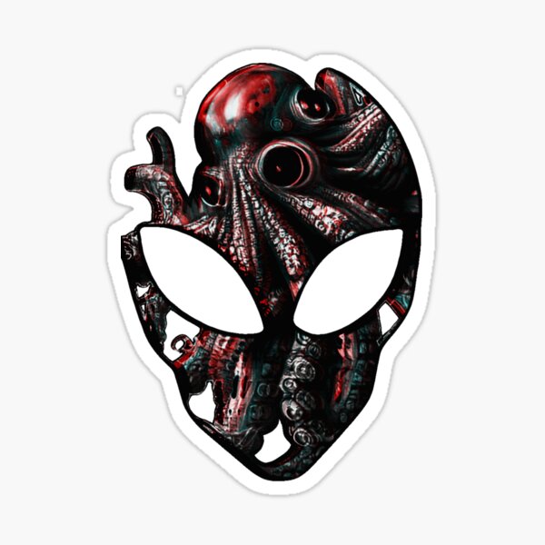 "AlienHead OctopusRed | Dark E.T. Cosmic Sci-Fi Creature " Sticker for ...