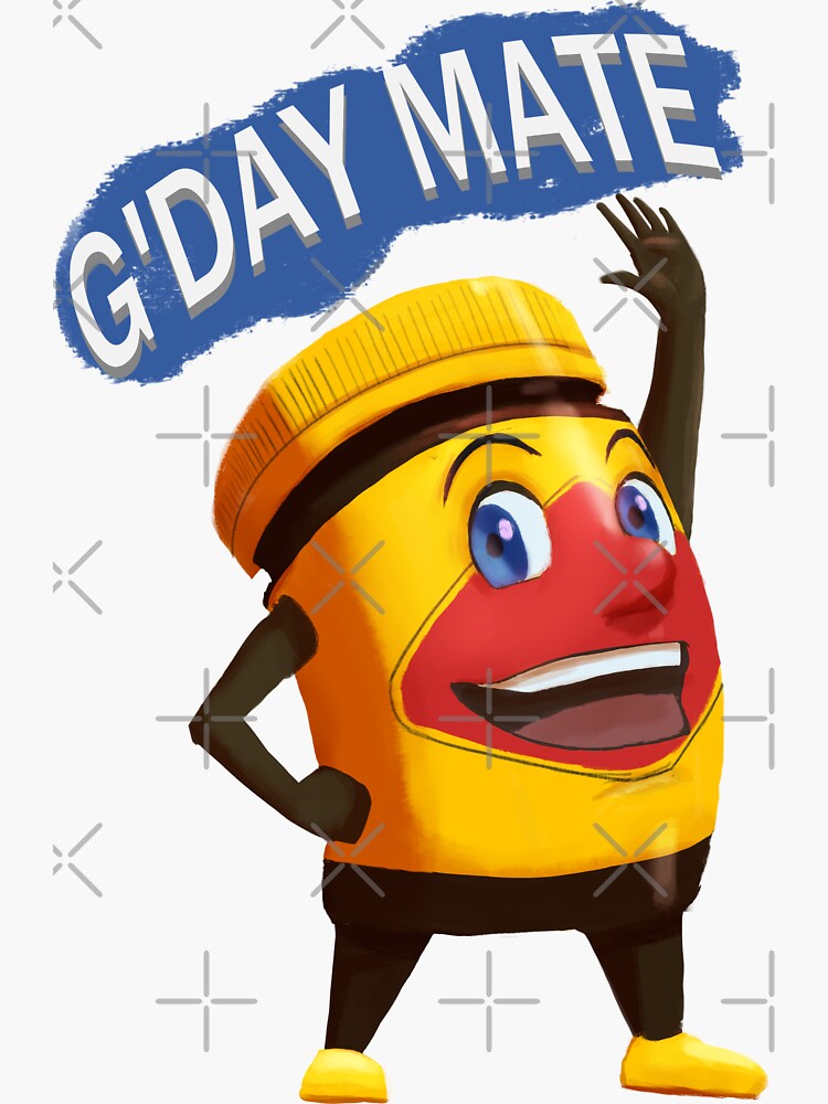 "Australian Vegemite Happy Cartoon" Sticker for Sale by johnmgr21 ...