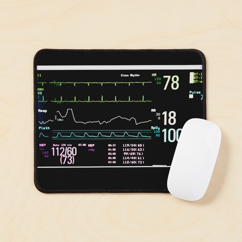 "ICU Monitor Screen with Heart Rate, Blood Pressure, Oxygen Saturation ...