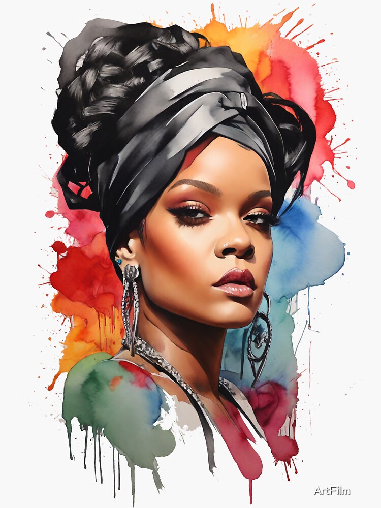 "Rihanna singer style" Sticker for Sale by ArtFilm | Redbubble