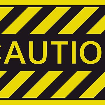 "Caution sign hazard stripes yellow gray" Sticker by Arez Xzan | Redbubble