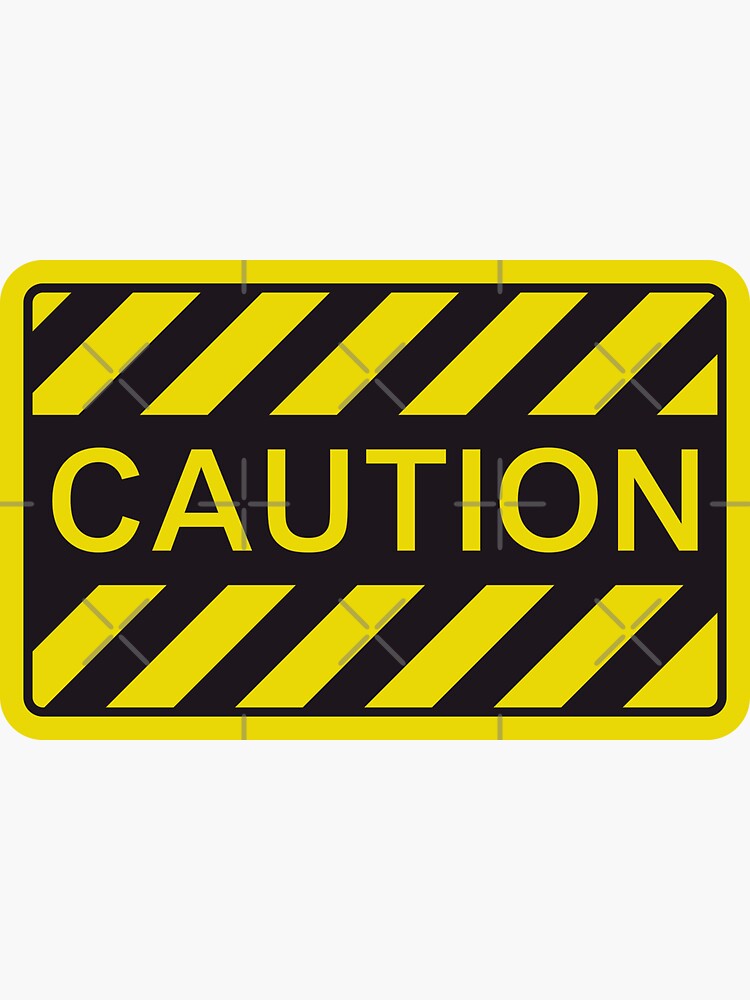 "Caution sign hazard stripes yellow gray" Sticker by Arez Xzan | Redbubble