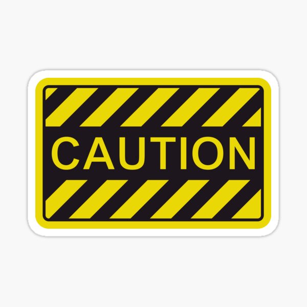 "Caution sign hazard stripes yellow gray" Sticker by Arez Xzan | Redbubble