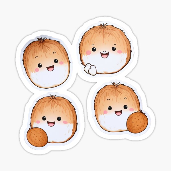 "Coconut Cute Cartoon style" Sticker for Sale by MuteluArtwork | Redbubble