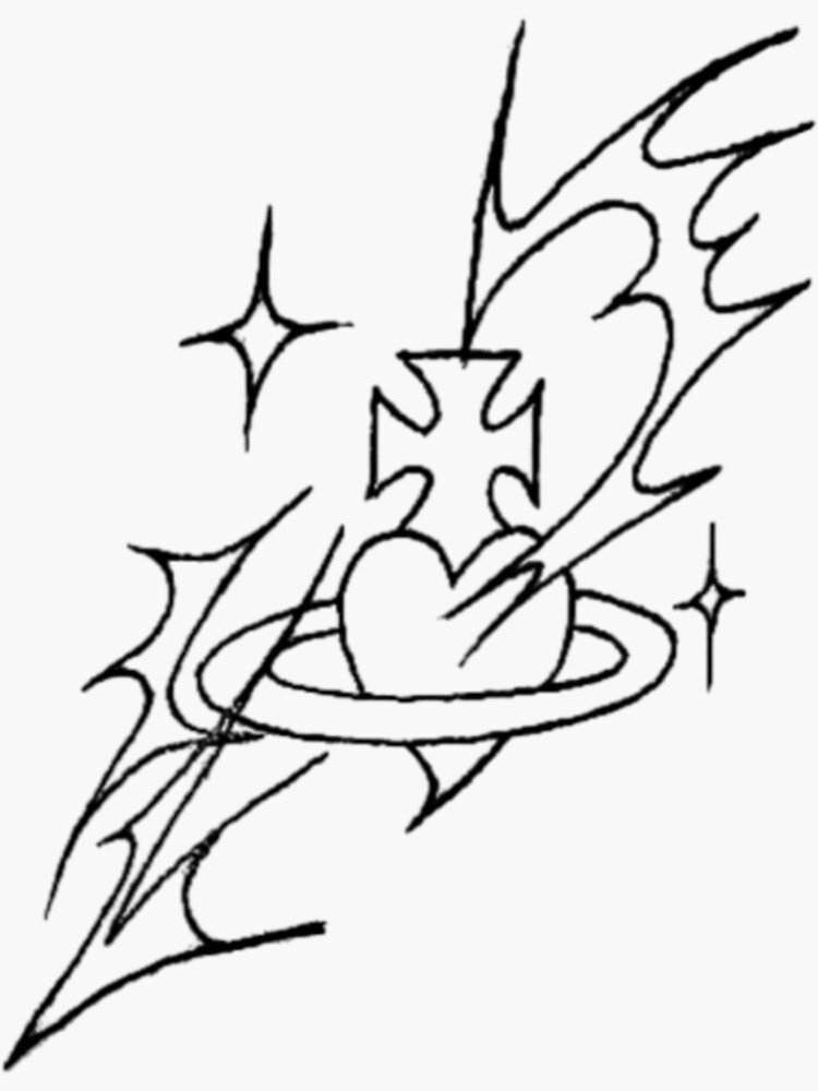 "y2k cybergoth heart" Sticker for Sale by 5diglet | Redbubble