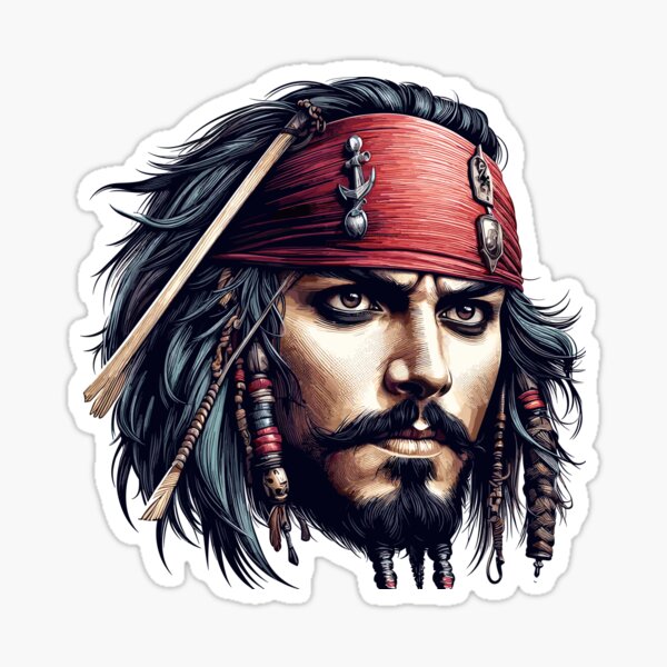 "Captain Jack Sparrow" Sticker for Sale by fuhadislam | Redbubble