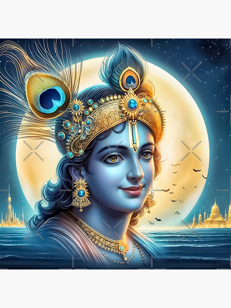 "Lord Krishnan Mercy Face" Poster for Sale by MokshaPixels | Redbubble