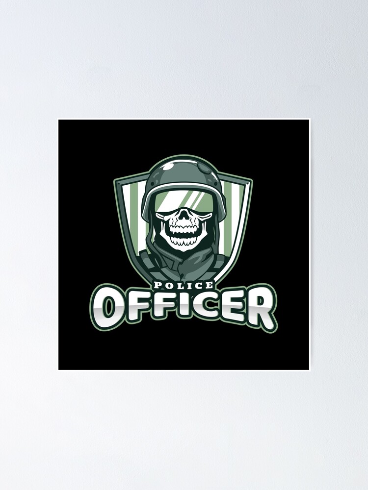 "Police Officer Design with Brave Soldier" Poster for Sale by PRIVARSHU ...