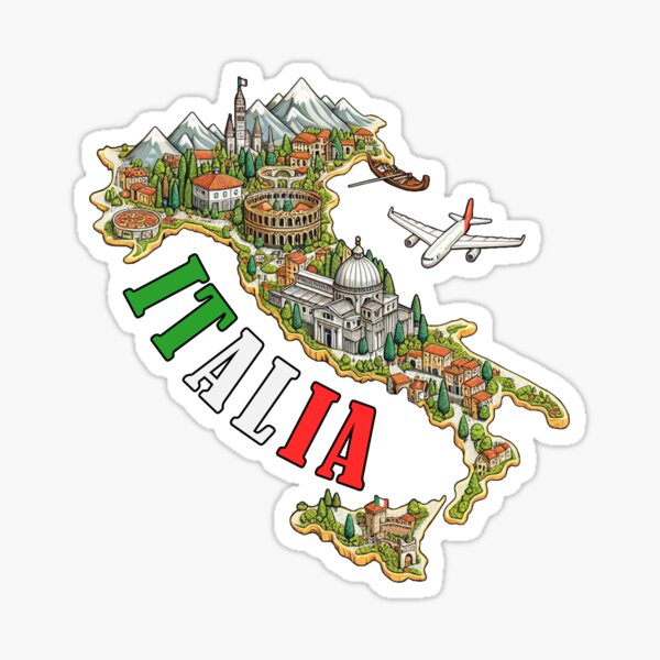 "Italy Map" Sticker for Sale by rwstamp | Redbubble
