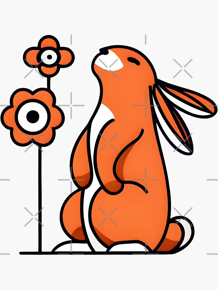 "Cute little rabbit " Sticker for Sale by AnanthuNb | Redbubble