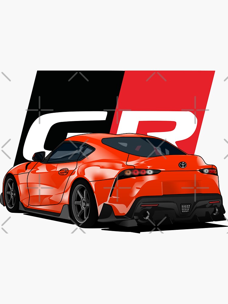 "Orange Mk5 Supra" Sticker by samsgarage | Redbubble