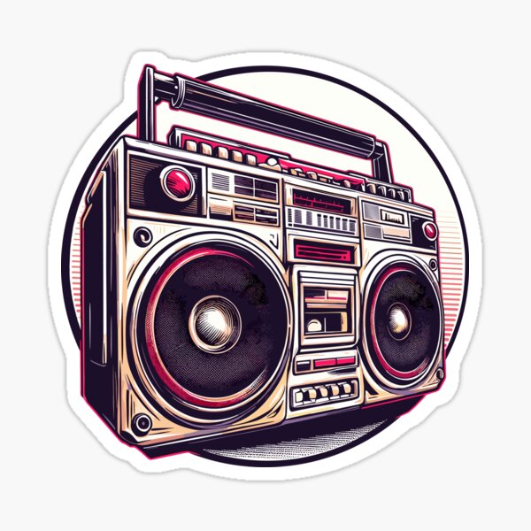 "Retro-style boombox" Sticker for Sale by ColorraidCRTS | Redbubble