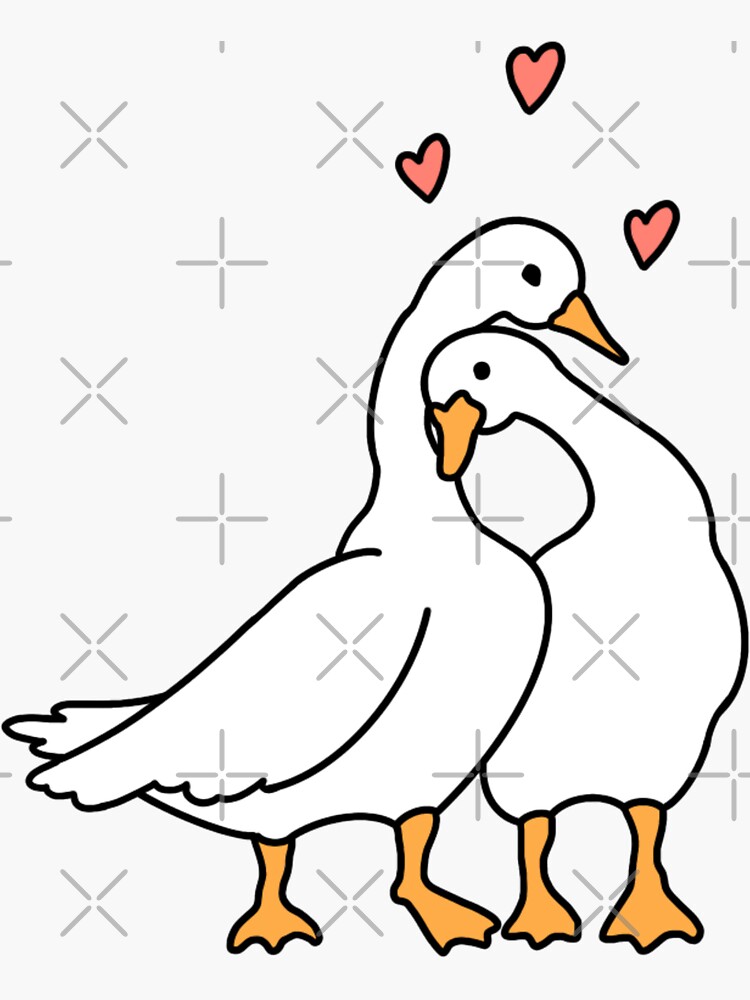 "Valentine Goose Couple" Sticker for Sale by Chanaika4 | Redbubble