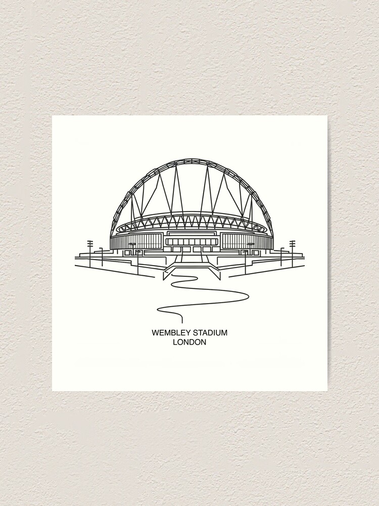 "Wembley Stadium London, Single Line Drawing" Art Print for Sale by ...