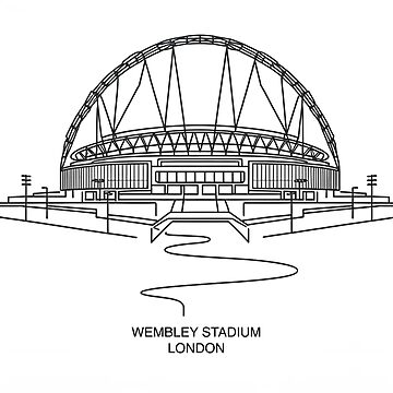"Wembley Stadium London, Single Line Drawing" Sticker for Sale by ...