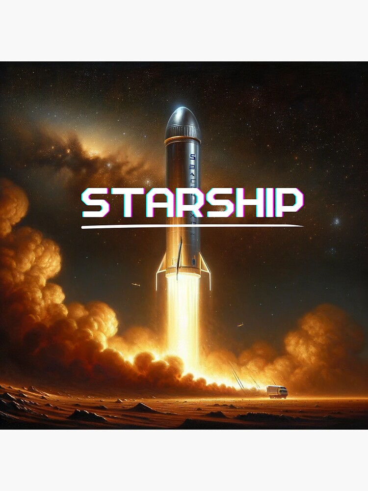 "starship" Sticker for Sale by TEEJAMBOREE | Redbubble