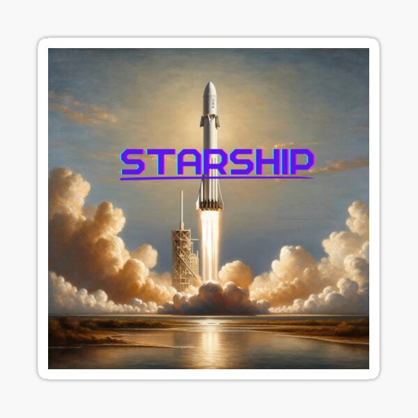 "starship" Sticker for Sale by TEEJAMBOREE | Redbubble