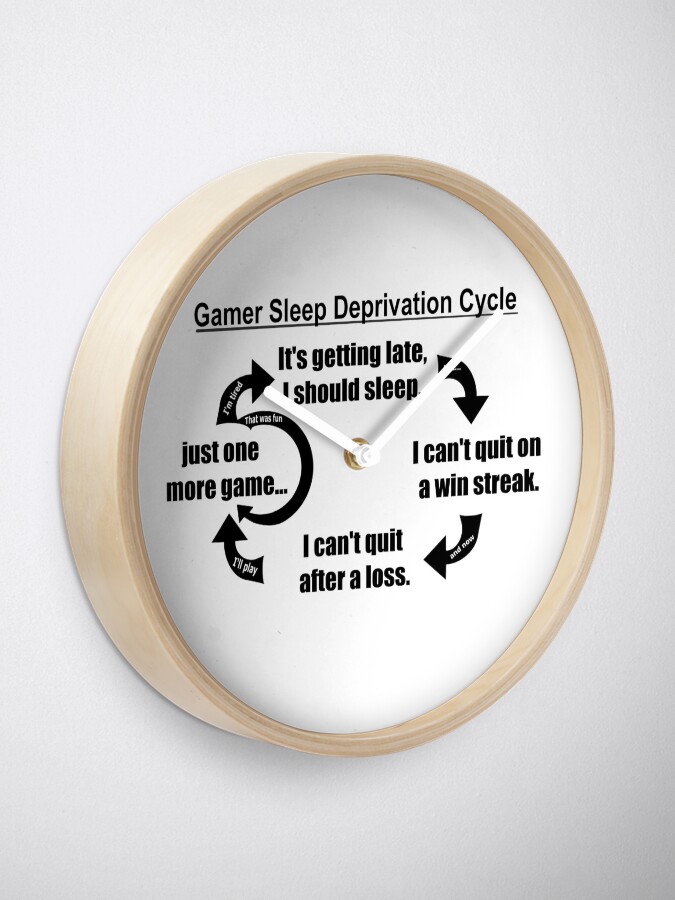 "Gamer Sleep Deprivation Cycle" Clock for Sale by AMagicalJourney ...