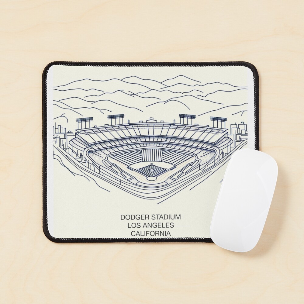 "Dodger Stadium, Fine Line Drawing" Poster for Sale by ArtfulMiller ...