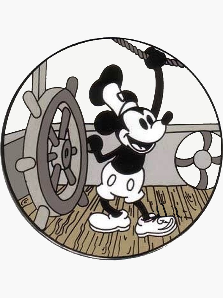 "steamboat willie cartoon mouse" Sticker for Sale by anarchasm | Redbubble