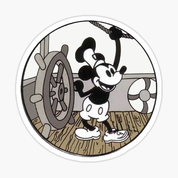 "steamboat willie cartoon mouse" Sticker for Sale by anarchasm | Redbubble
