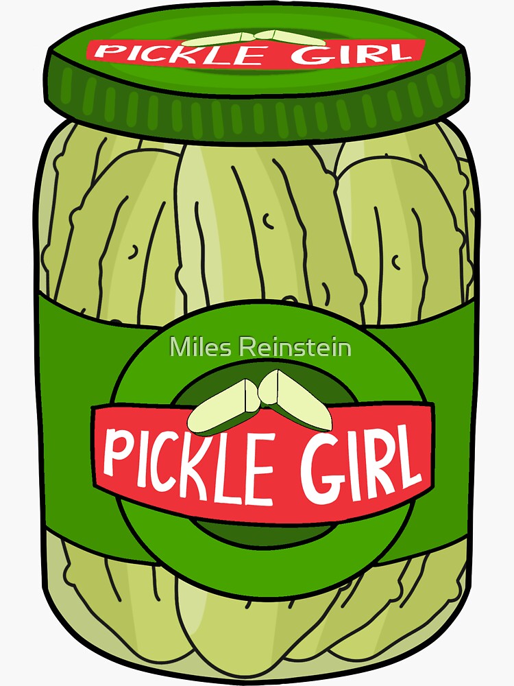"Pickle Girl Pickle Jar" Sticker for Sale by Miles Reinstein | Redbubble