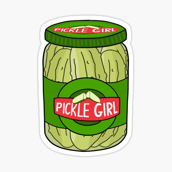 "Pickle Girl Pickle Jar" Sticker for Sale by Miles Reinstein | Redbubble
