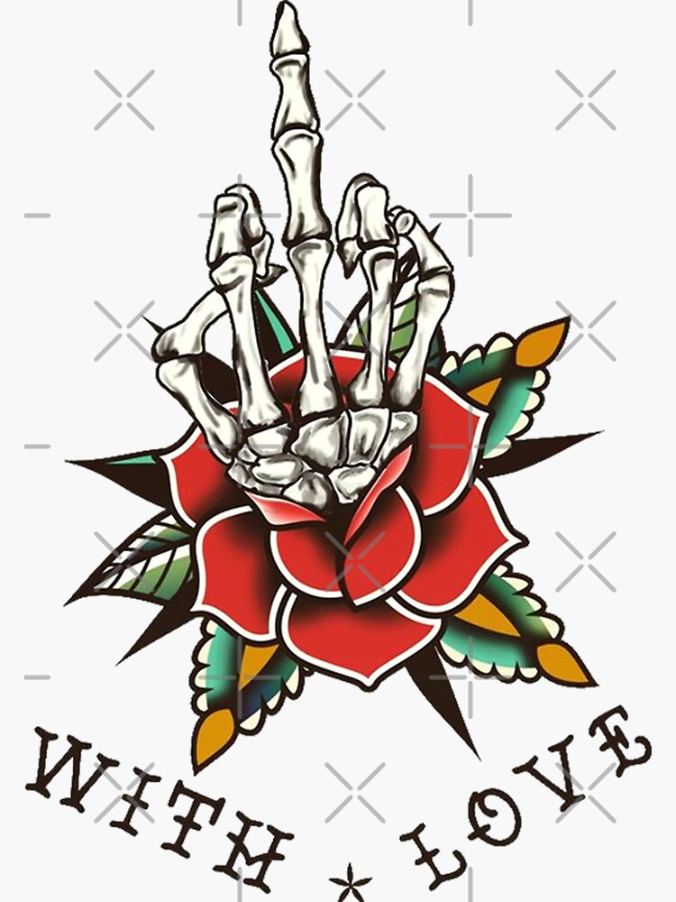 "Skeleton Middle Finger" Sticker for Sale by erkinmaddison | Redbubble